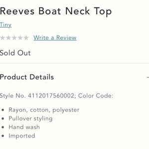 Anthropologie | Tops | Anthropologie Tiny Reeves Boat Neck Top Xs Nwt ...